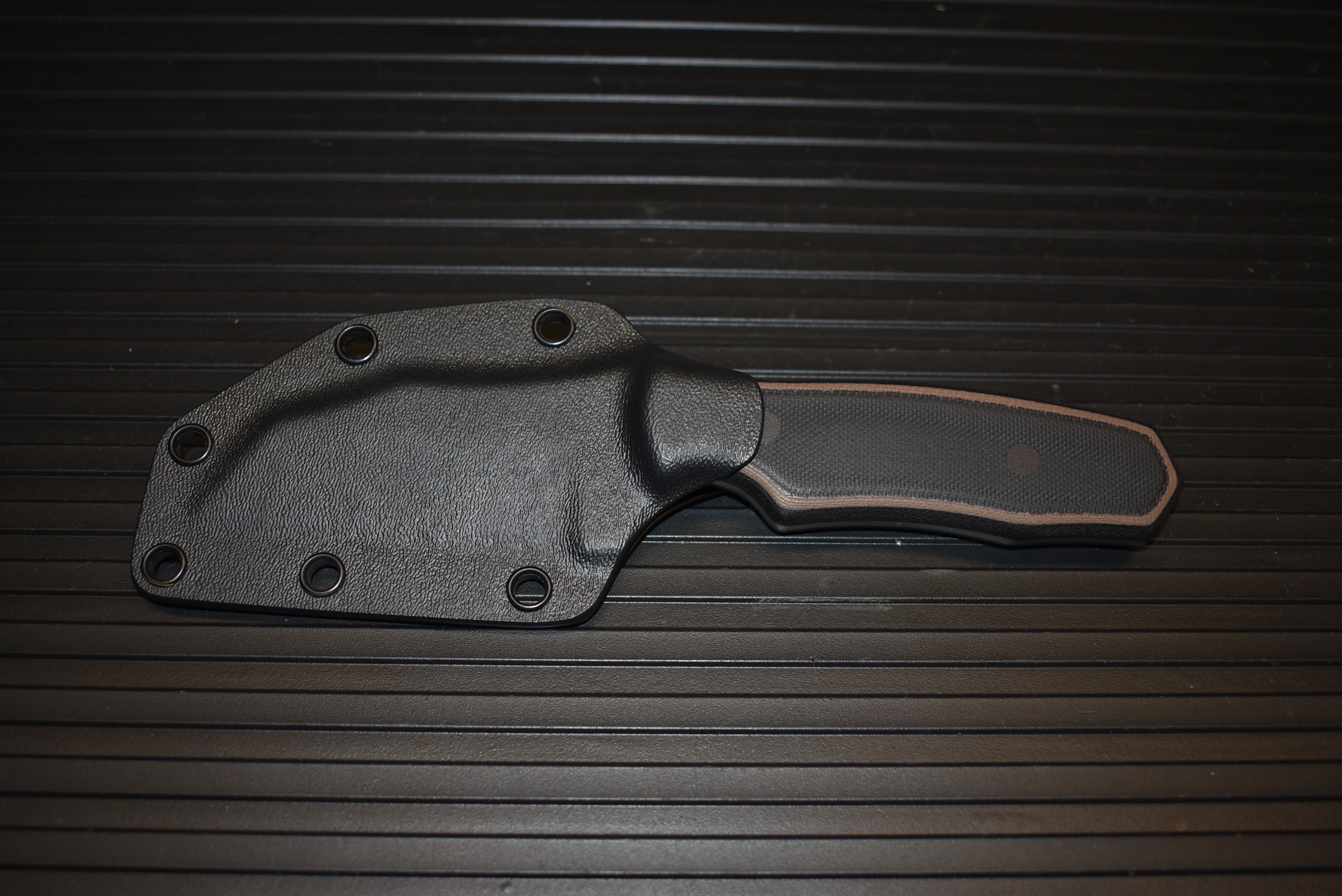 Alfa Knife AK5 Black/Brown G-10 Titanium - LANTAC Knives
