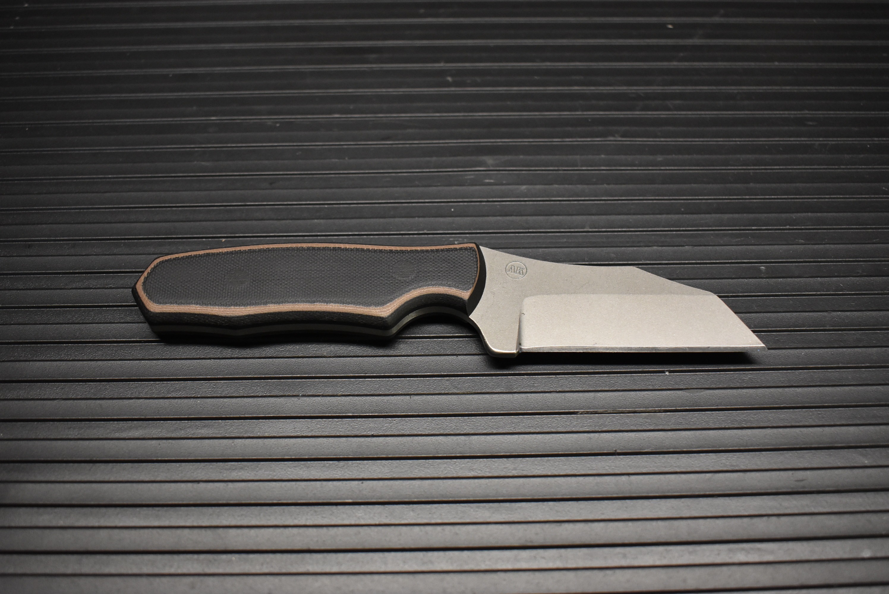 Alfa Knife AK5 Black/Brown G-10 Titanium - LANTAC Knives