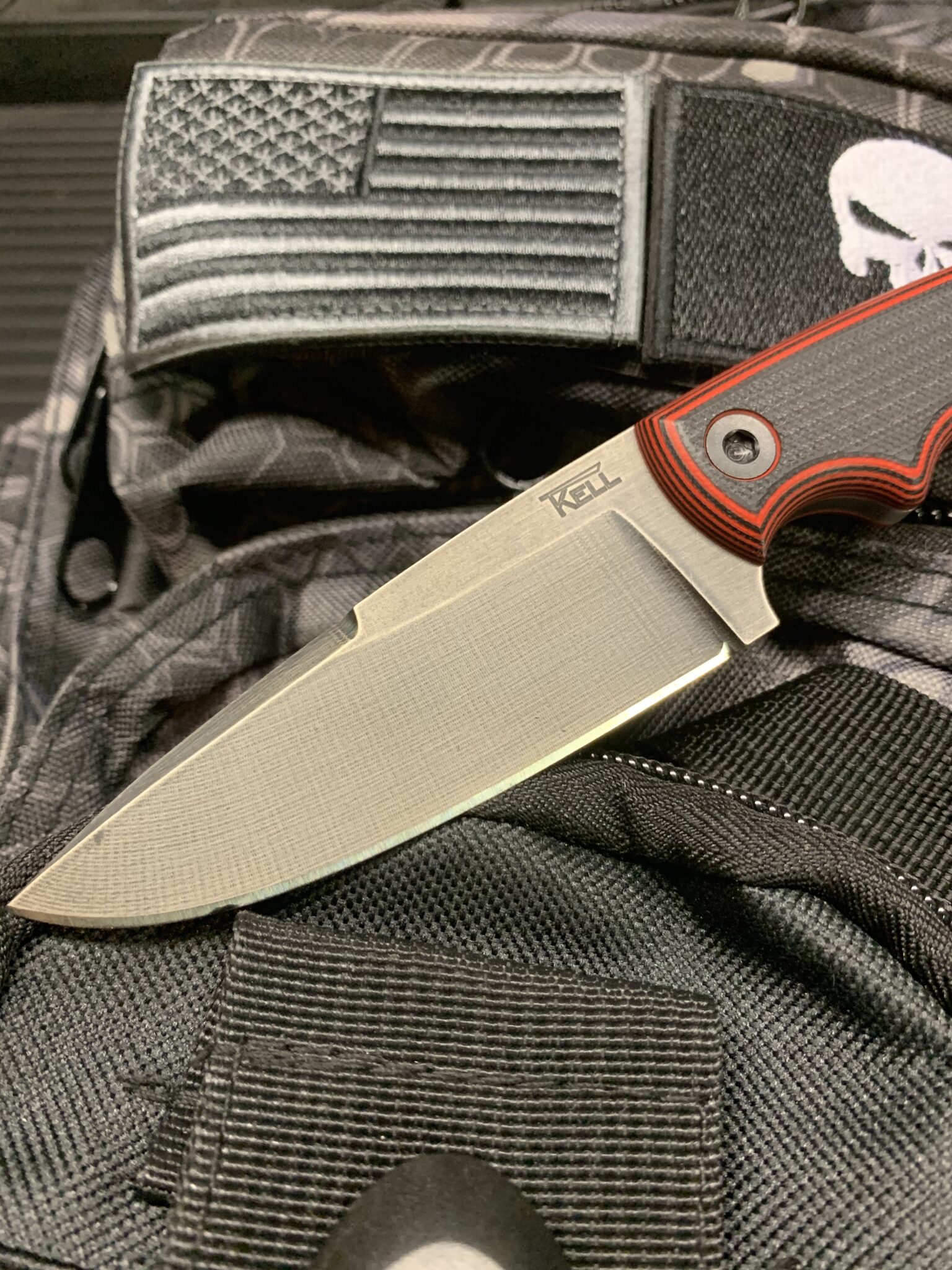 TKell Combatant Black/Red Smooth - LANTAC Knives