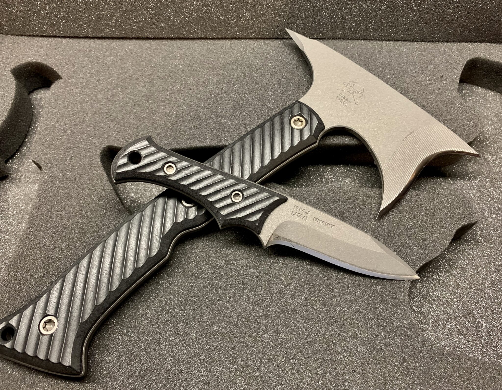 RMJ Tactical Tracker Dan Graymatter and Bloodshark set - LANTAC Knives